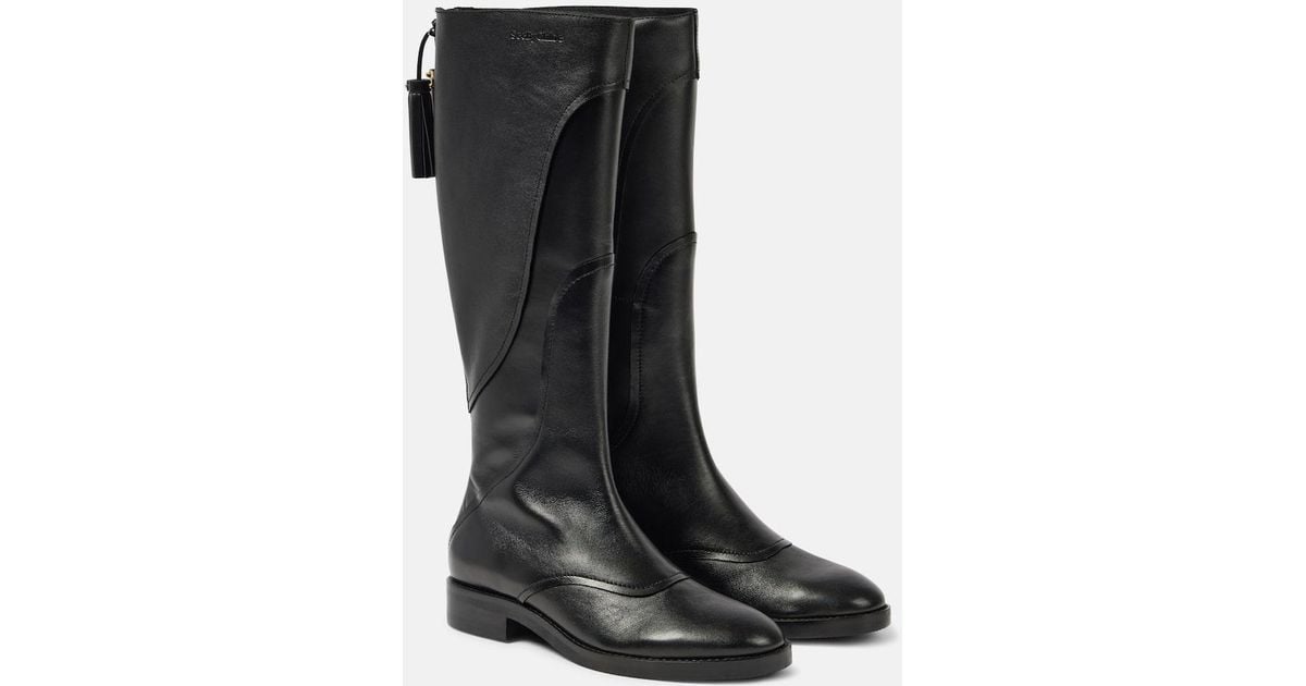 See By Chloé Tassel Leather Knee-High Boots in Black | Lyst