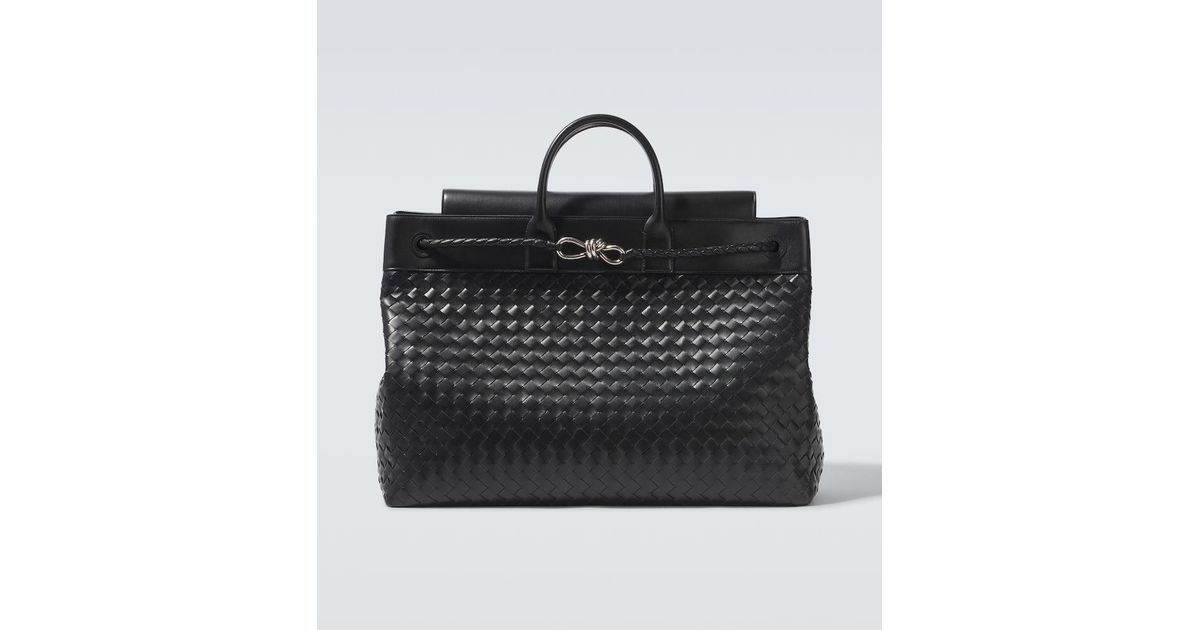 Bottega Veneta Andiamo Voyager Large Leather Tote Bag in Black for Men ...