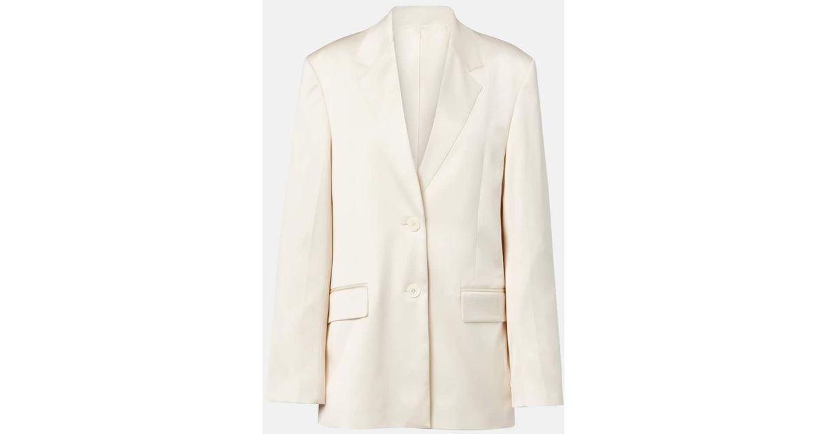 TOTEME Satin Blazer in Natural | Lyst Canada