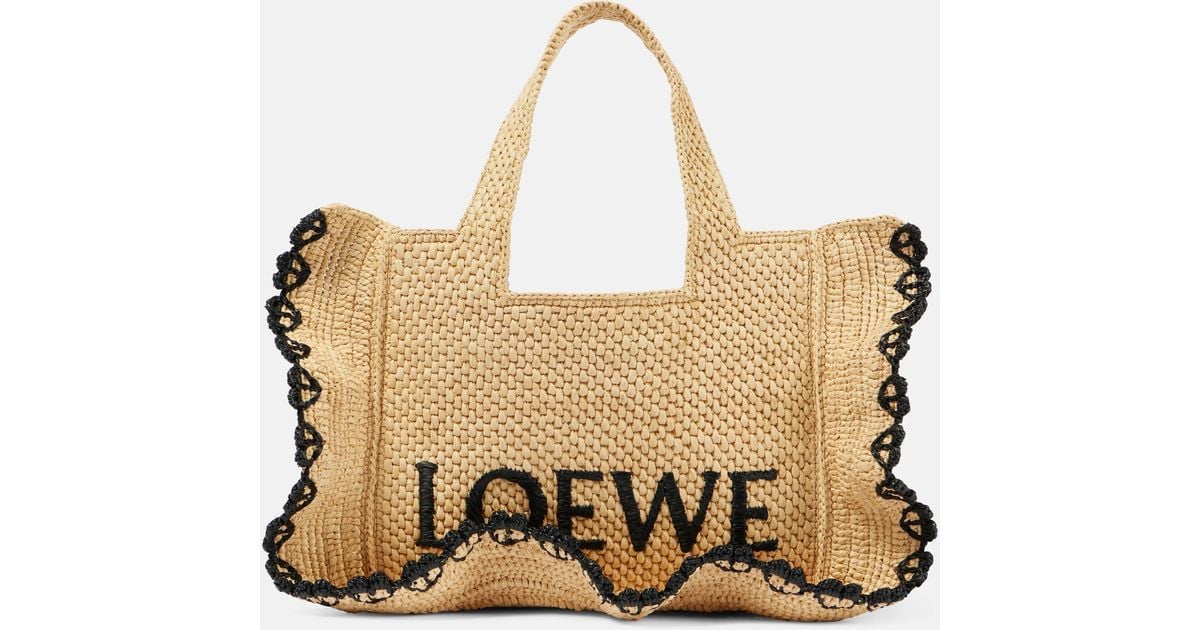 Loewe Paula'S Ibiza Font Small Raffia Tote Bag in Natural | Lyst Canada