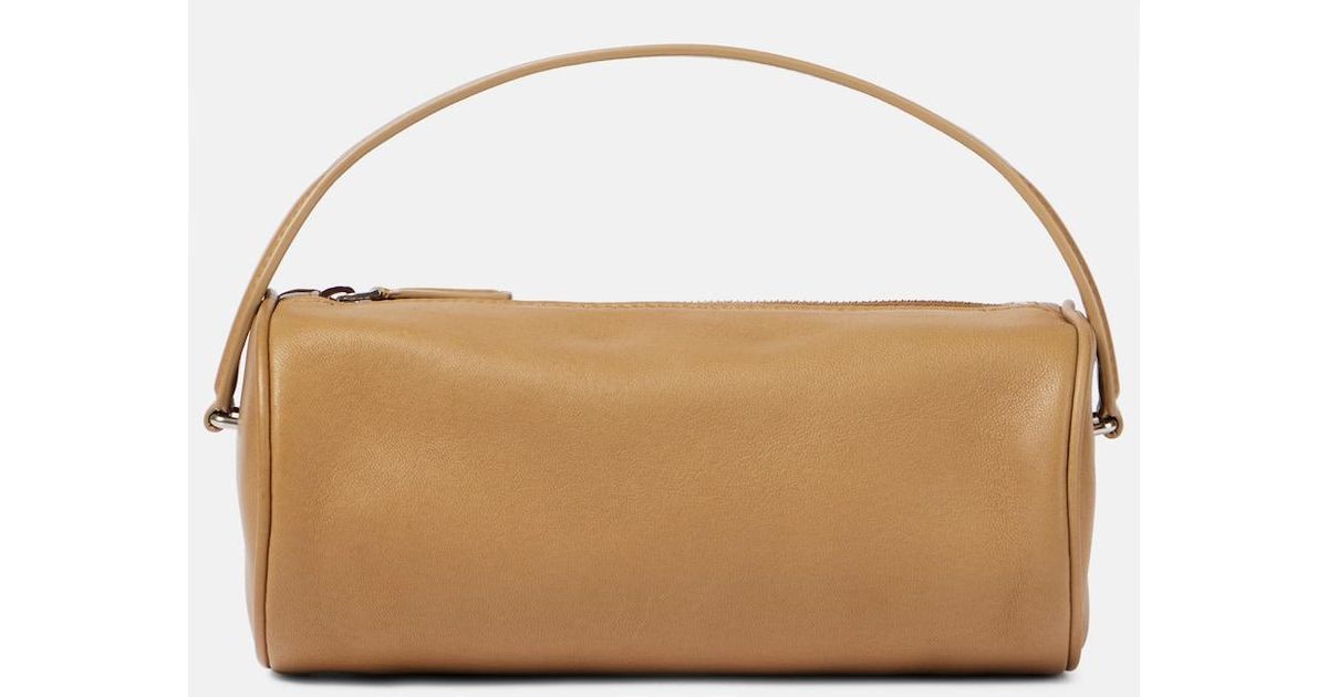 The Row Round '90S Leather Tote Bag in Brown | Lyst