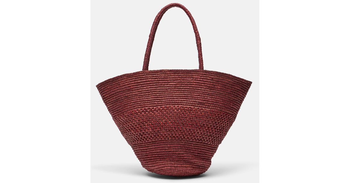 The Row Emilie Raffia Basket Bag in Red | Lyst