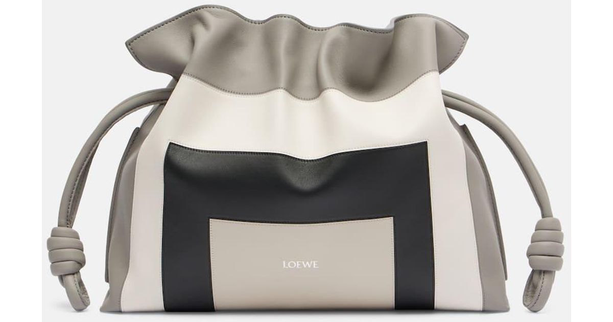 Loewe Flamenco Square Leather Clutch in Grey | Lyst UK