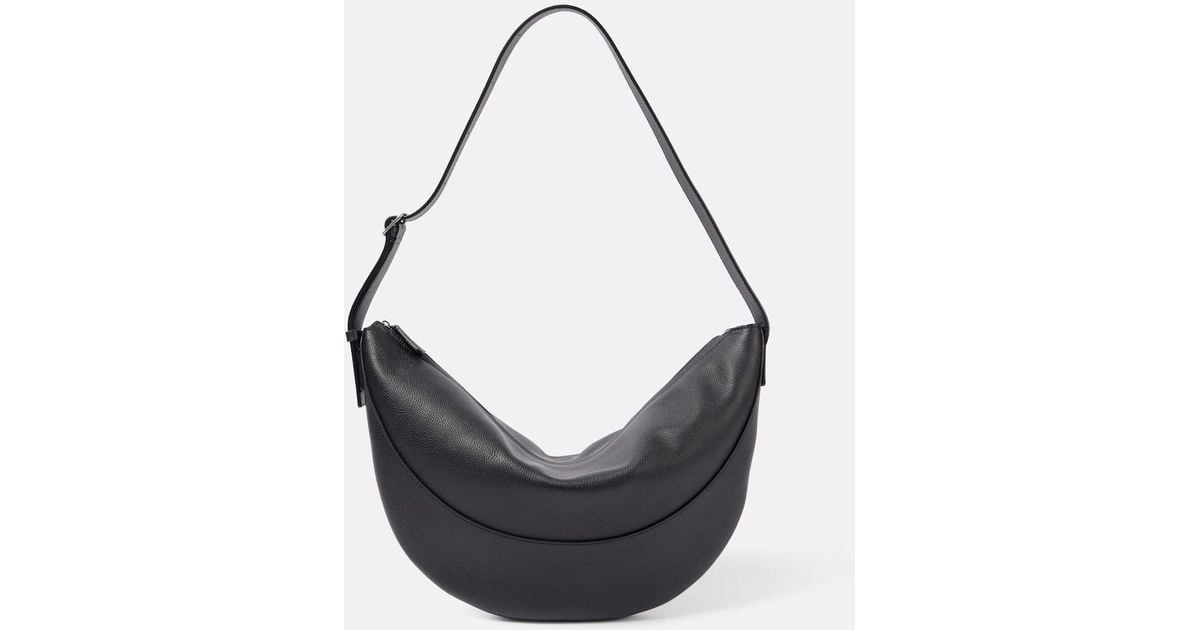 The Row Jouve Leather Crossbody Bag in Black | Lyst