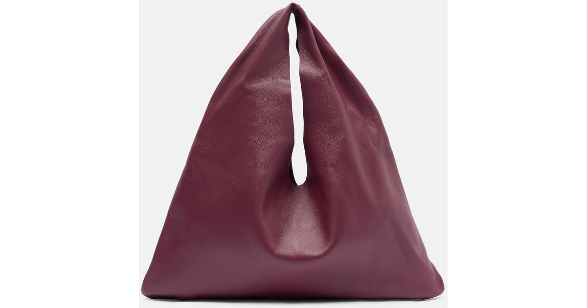 The Row Bindle Small Leather Tote Bag in Purple | Lyst