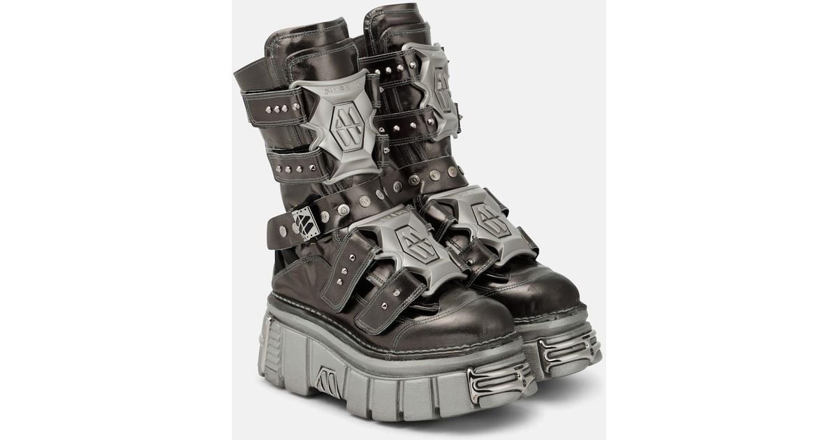 Vetements X New Rock Gamer Platform Boots in Gray | Lyst