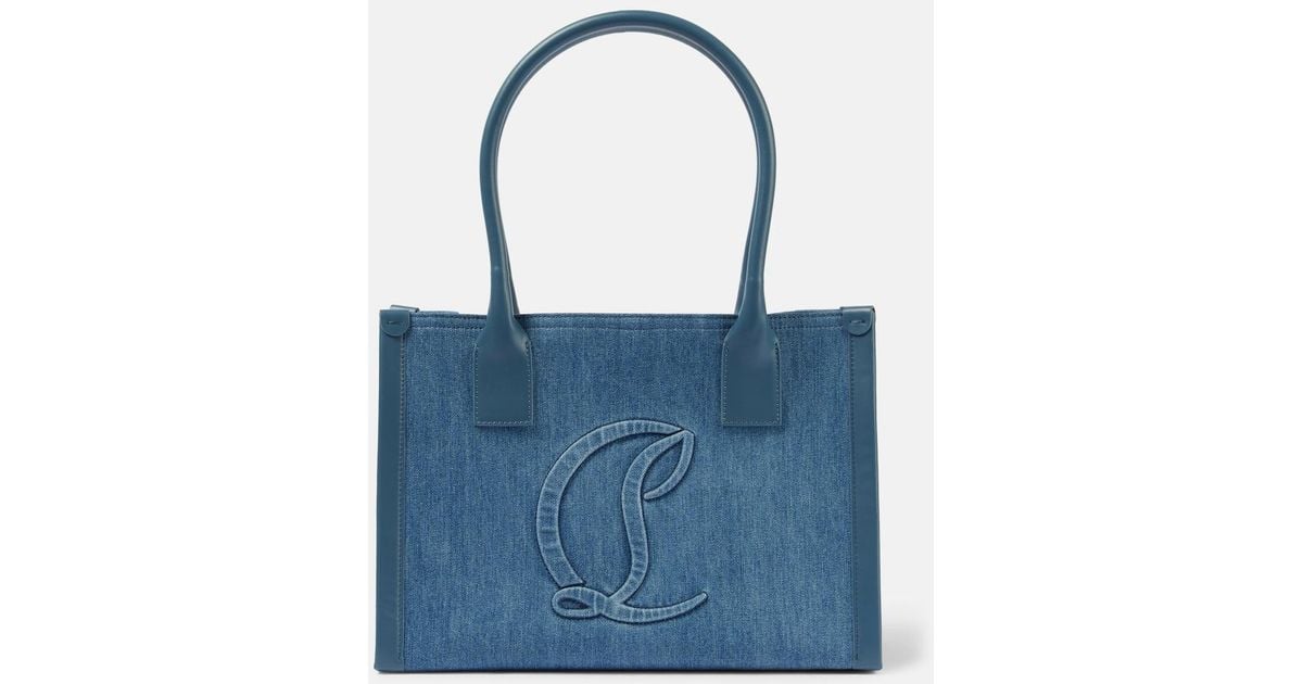 Christian Louboutin By My Side E/W Large Denim Tote Bag in Blue | Lyst