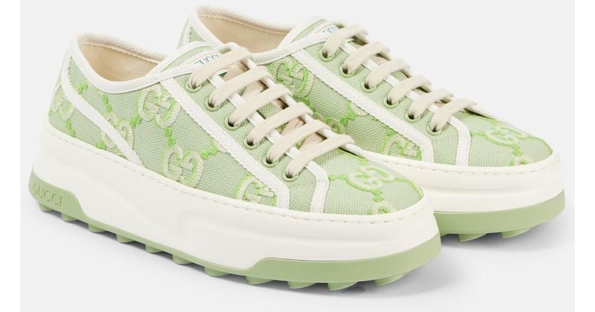 Gucci Tennis 1977 Gg Canvas Platform Sneakers in Metallic | Lyst