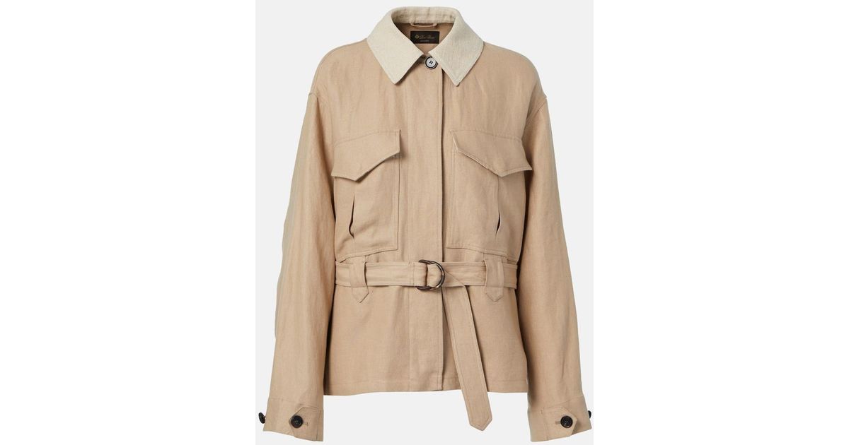Loro Piana Dillon Linen Crepe Jacket in Natural | Lyst