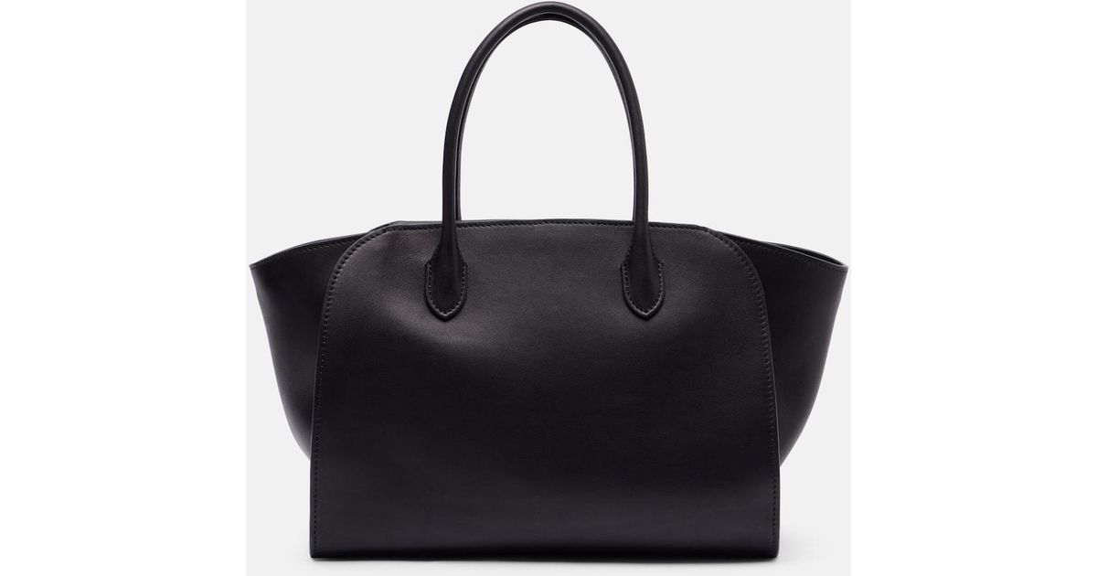 The Row Marlo 12 Leather Tote Bag in Black | Lyst
