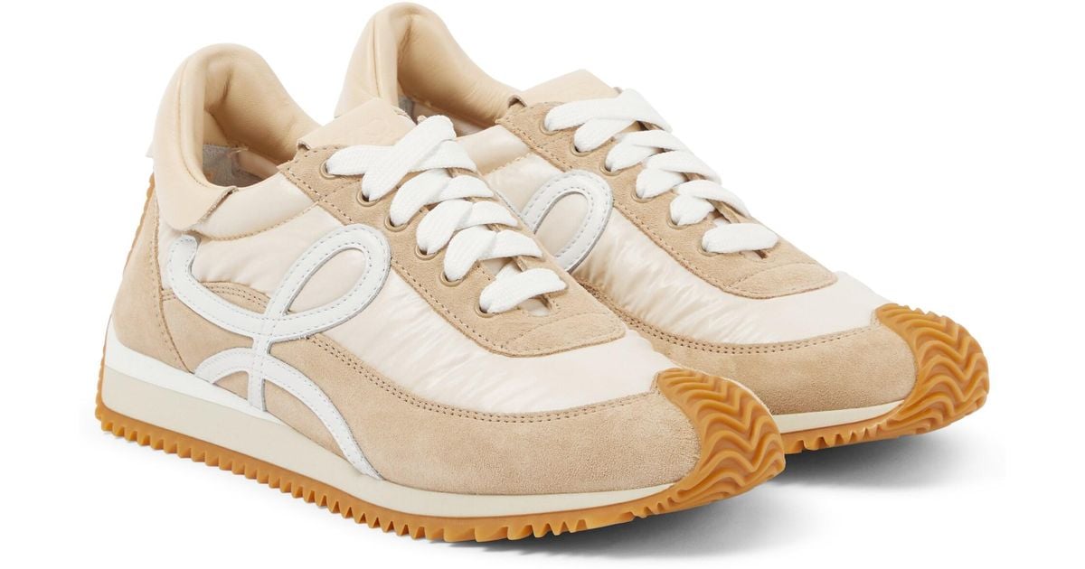 Loewe Flow Runner Suede Sneakers in White | Lyst