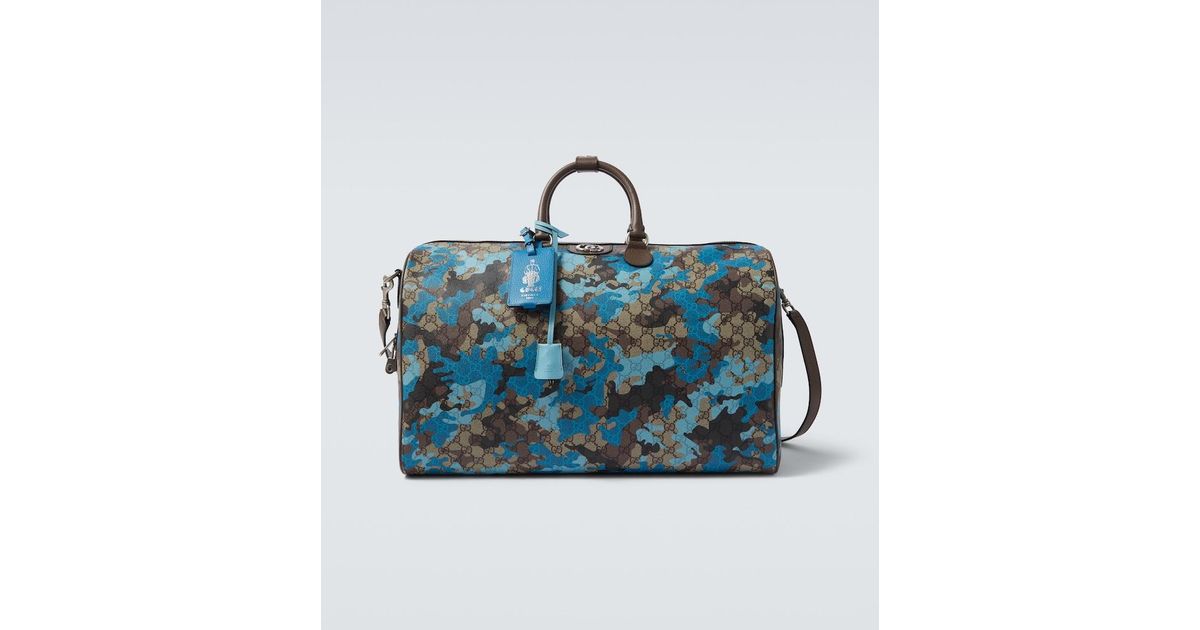 Gucci Gg Large Duffle Bag, Gg Canvas in Blue for Men | Lyst