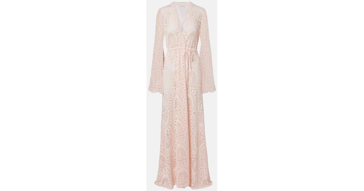 Alexandra Miro Ophelia Lace Maxi Dress in Pink | Lyst