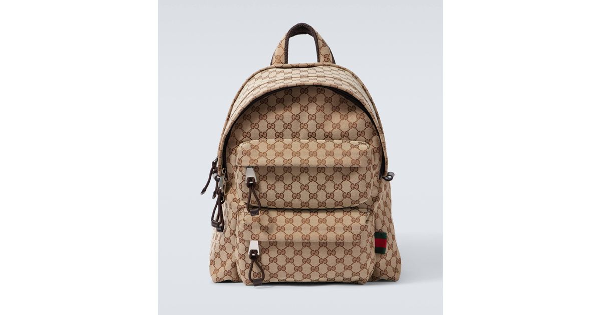 Gucci Medium Gg Canvas Backpack in Brown for Men | Lyst UK