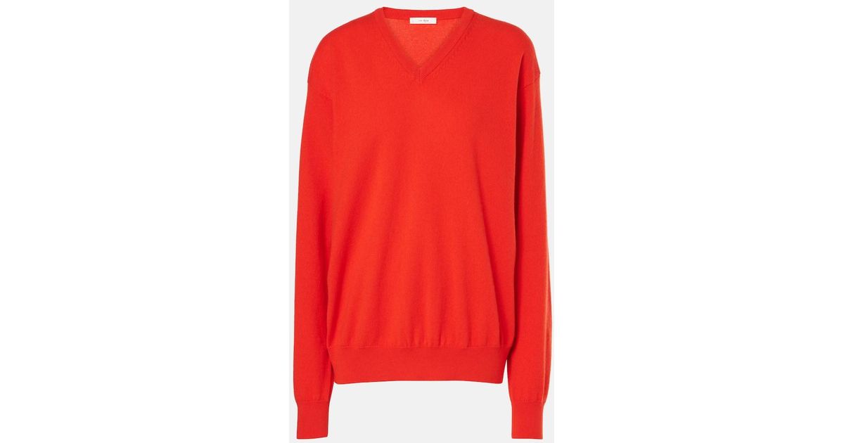 The Row Gracy Cashmere Sweater in Red | Lyst