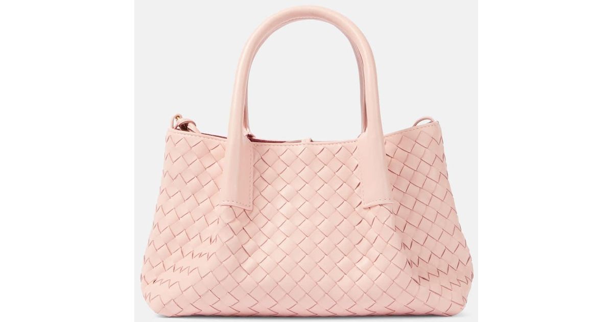Bottega Veneta Pinacoteca Small Leather Tote Bag in Pink | Lyst