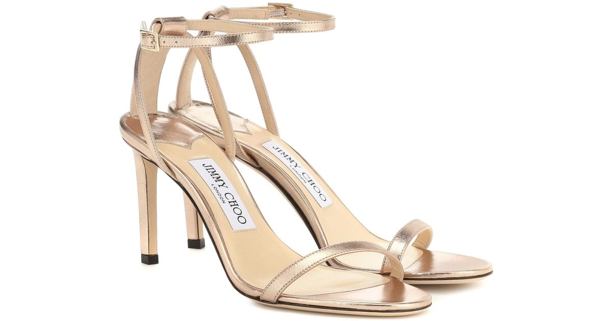 Jimmy Choo Minny 85 Sandals in Natural | Lyst