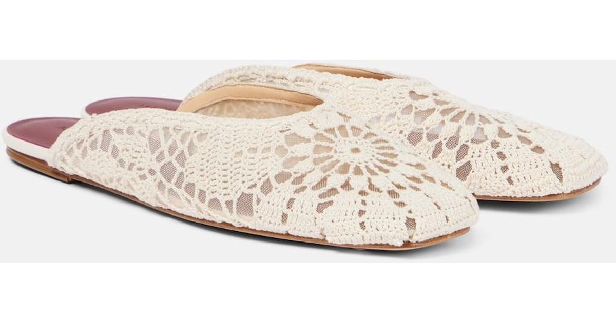 Magda Butrym Crochet Mules in Natural | Lyst