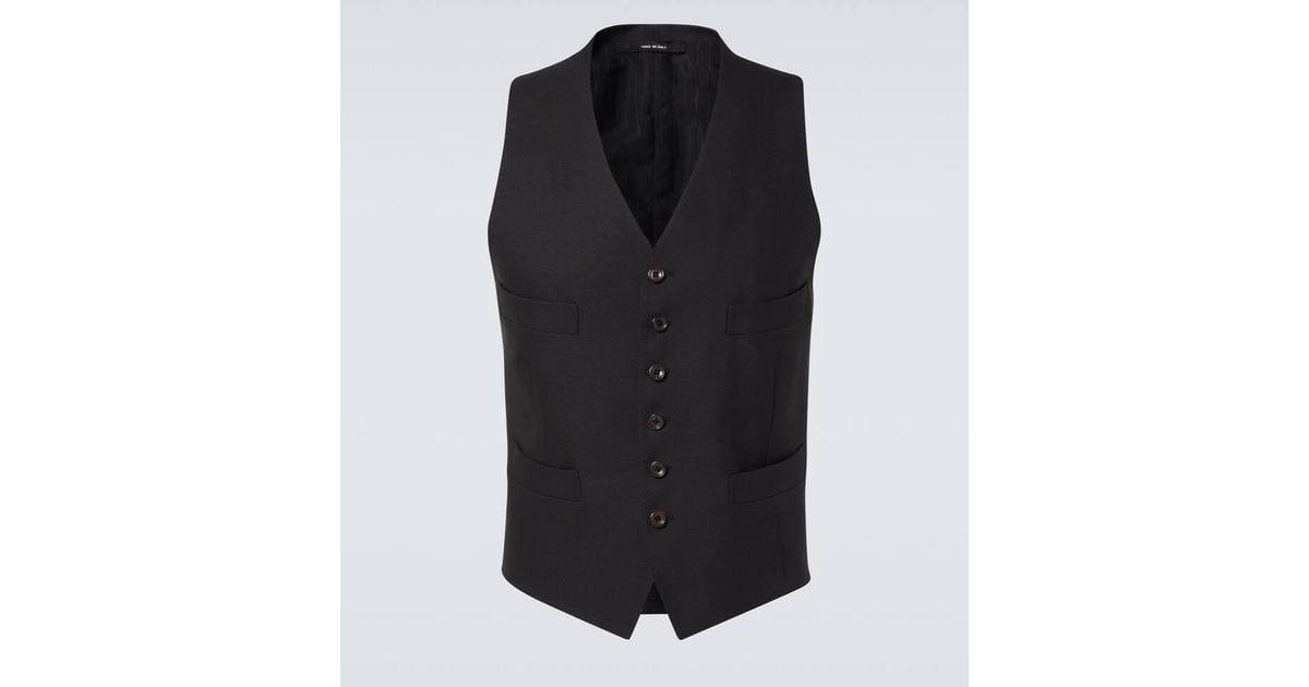 Tom Ford Wool And Silk Vest in Black for Men | Lyst