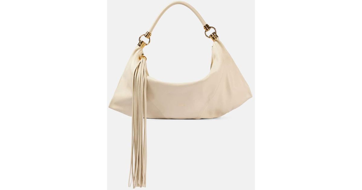 Chloé Foulard Medium Leather Shoulder Bag in White | Lyst
