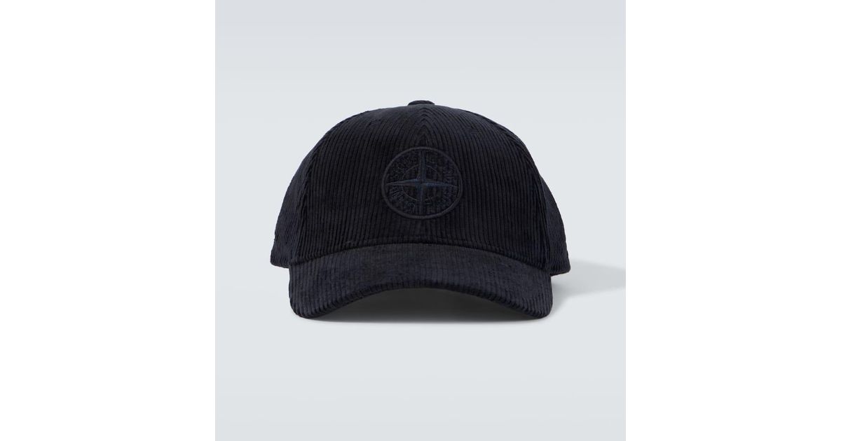 Stone Island Compass Corduroy Baseball Cap in Blue for Men | Lyst