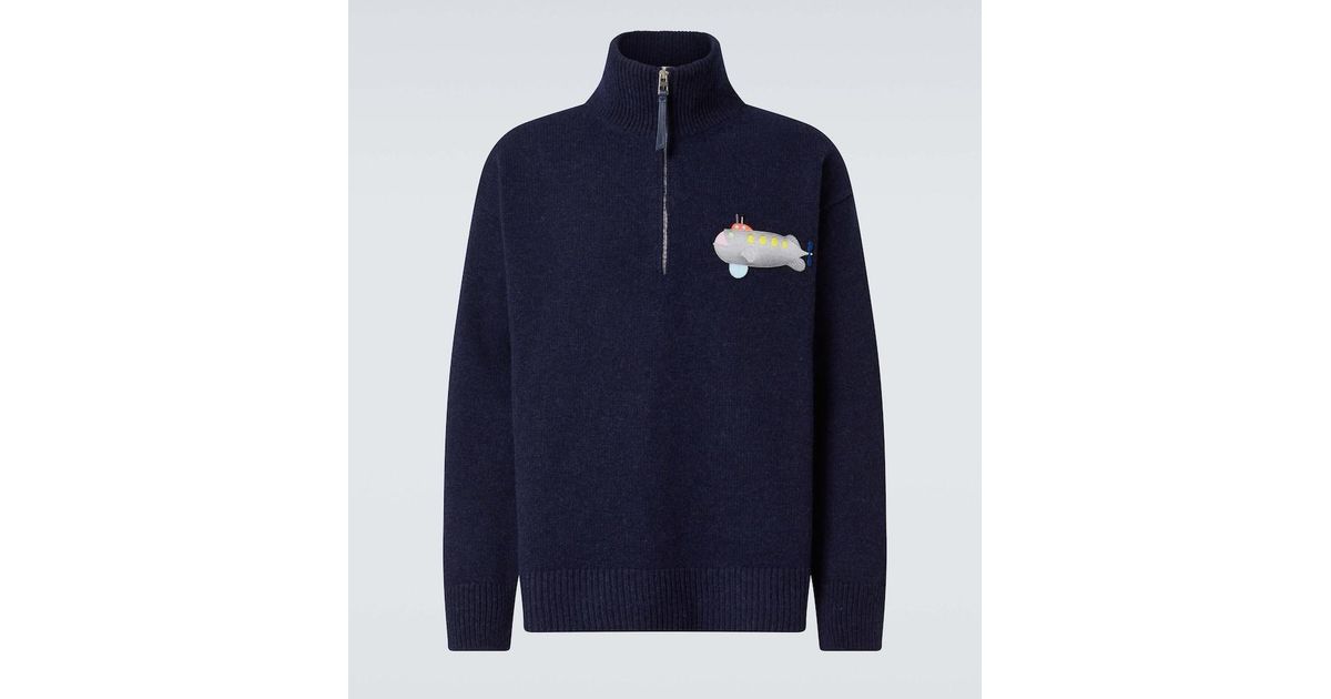Loewe X Suna Fujita Submarine Half-zip Sweater in Blue for Men | Lyst