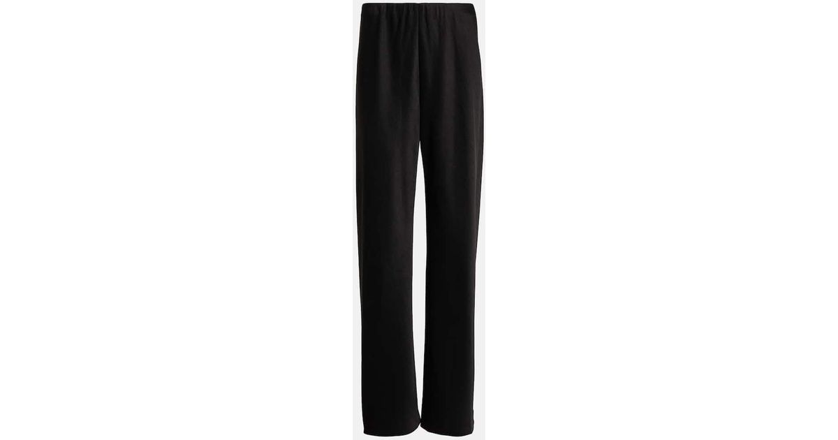 Vince High-Rise Satin Straight Pants in Black | Lyst