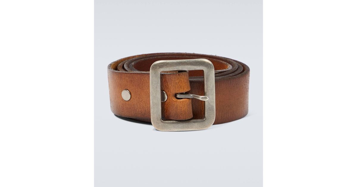RRL Vincennes Medium Leather Belt in Brown for Men | Lyst UK
