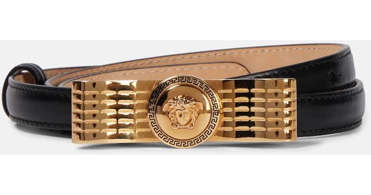 Versace Gianni Ribbon Leather Belt in Natural | Lyst UK