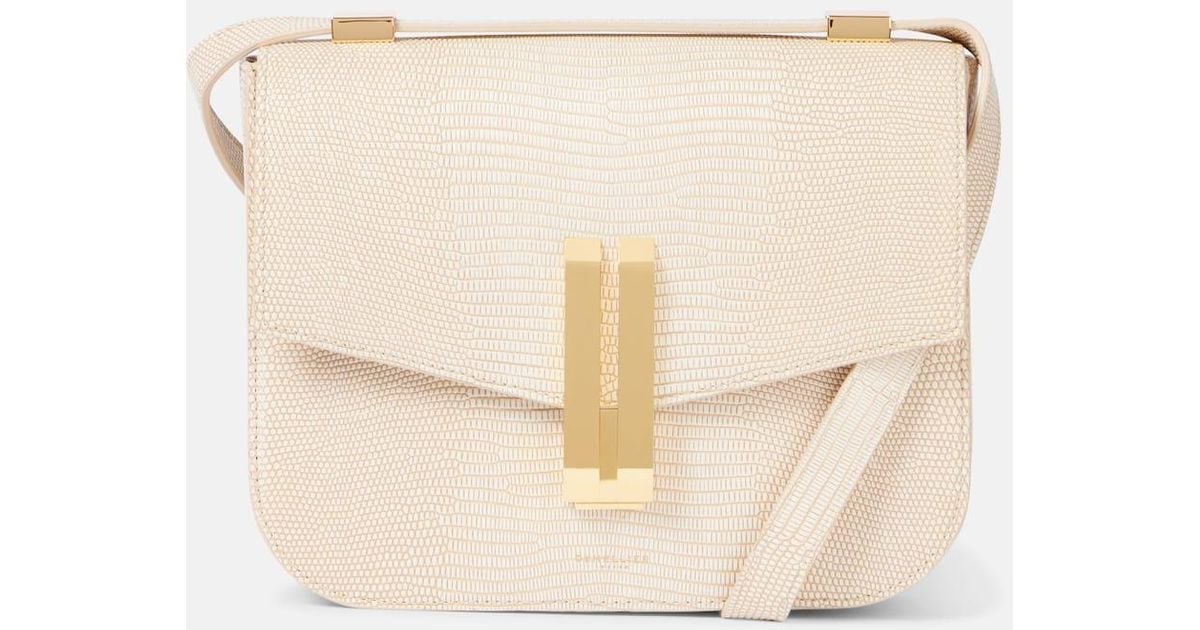 DeMellier Vancouver Croc-Effect Leather Crossbody Bag in Natural | Lyst