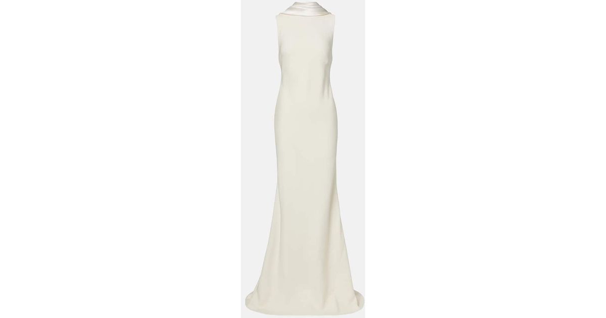 Danielle Frankel Bridal Miles Wool-Blend Gown in White | Lyst UK