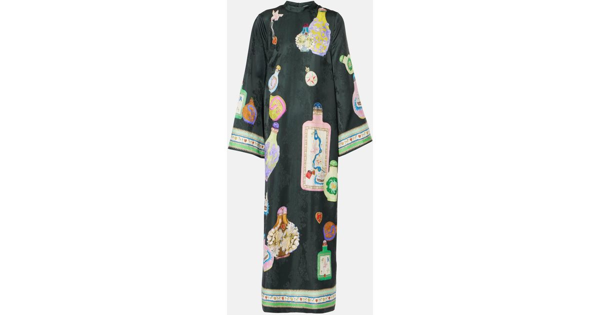 Robe midi Royal imprimee ALÉMAIS en coloris Vert | Lyst