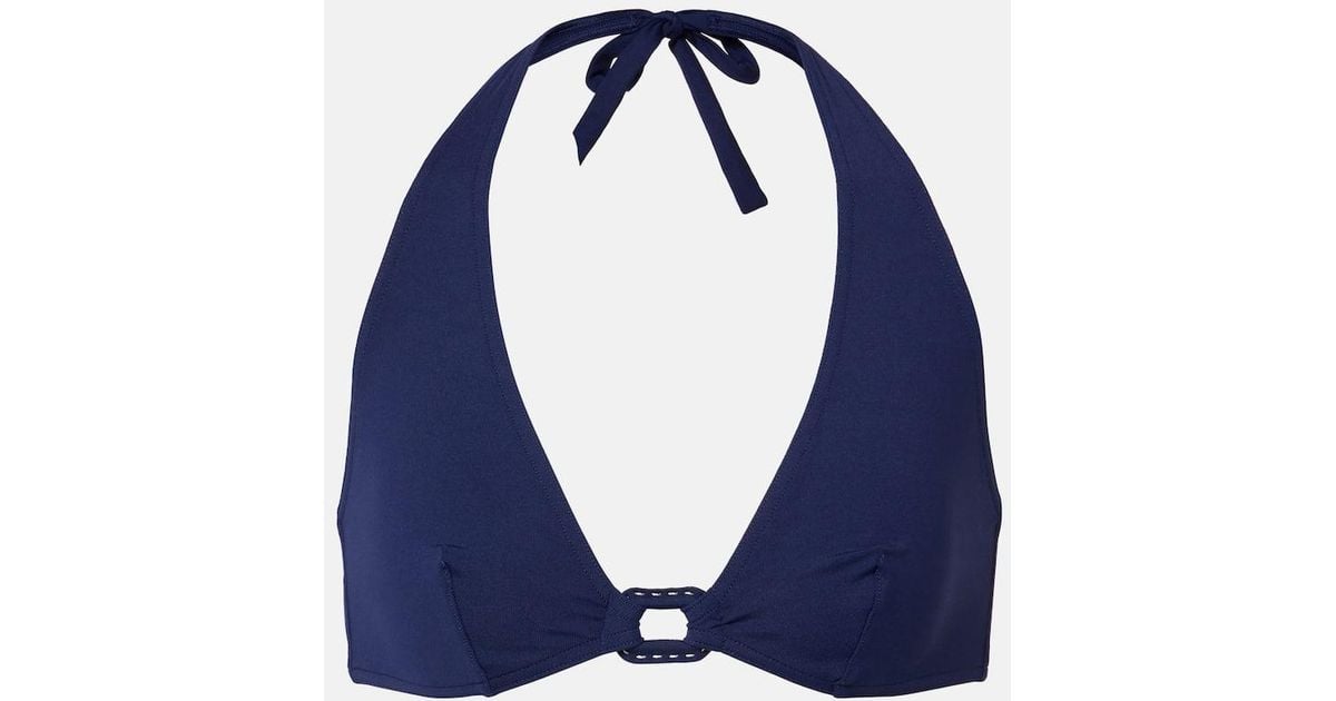 Eres Navire Embellished Bikini Top in Blue | Lyst