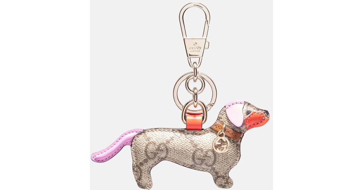 Gucci Gg Embellished Bag Charm in White | Lyst