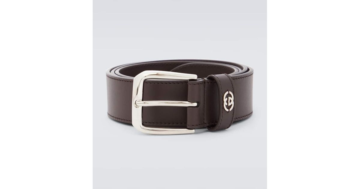 Gucci Interlocking G Leather Belt in Brown for Men | Lyst