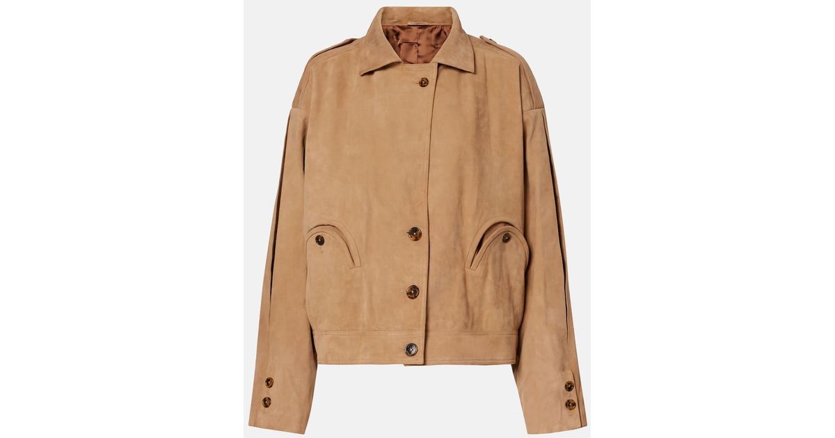 Blazé Milano Kiso Suede Jacket in Brown | Lyst UK