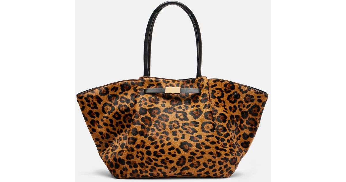 DeMellier New York Leopard-Print Calf Hair Tote Bag in Brown | Lyst