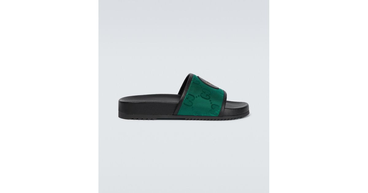 Gucci Off The Grid Slides in Green for Men | Lyst