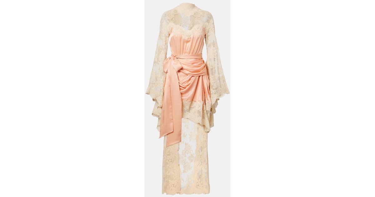 Zimmermann Hypnotic Silk Satin And Lace Gown in Pink | Lyst