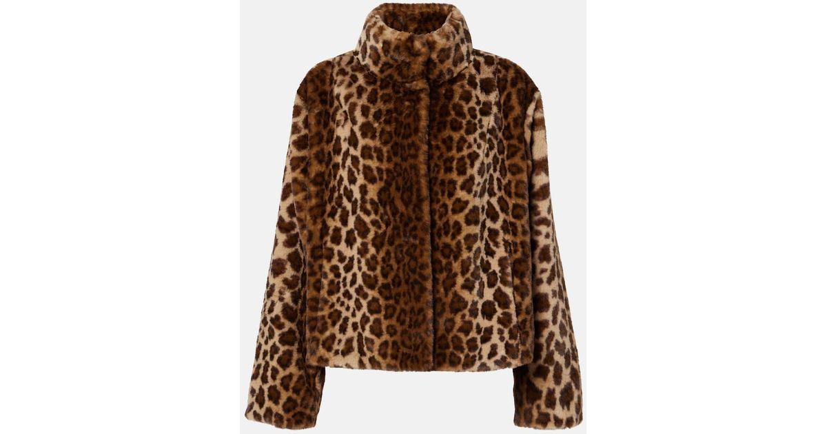 Velvet Valli Leopard-print Faux Fur Jacket in Brown | Lyst
