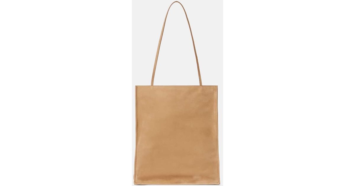 The Row To Go Large Leather Tote Bag in Natural | Lyst