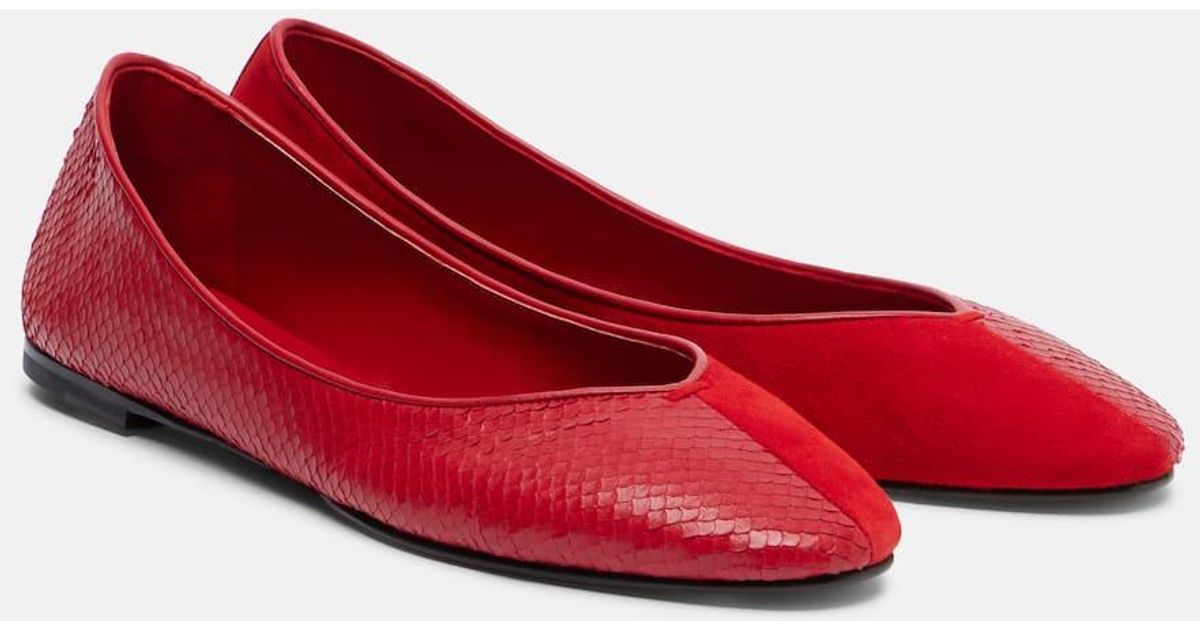 Jacquemus Ballerines Leather Ballet Flats in Red | Lyst UK