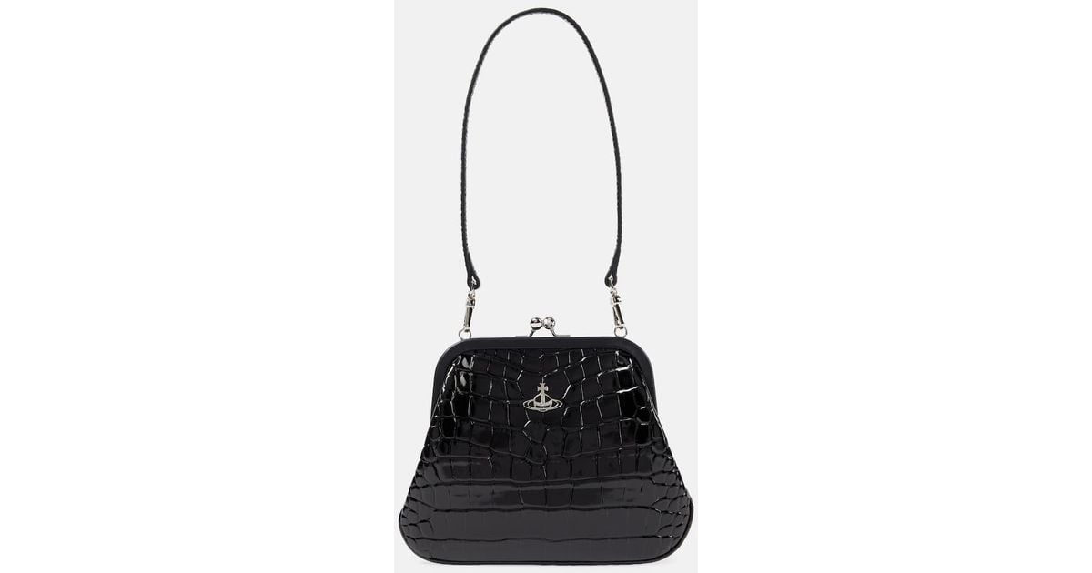 Vivienne Westwood Croc-Effect Leather Tote Bag in Black | Lyst