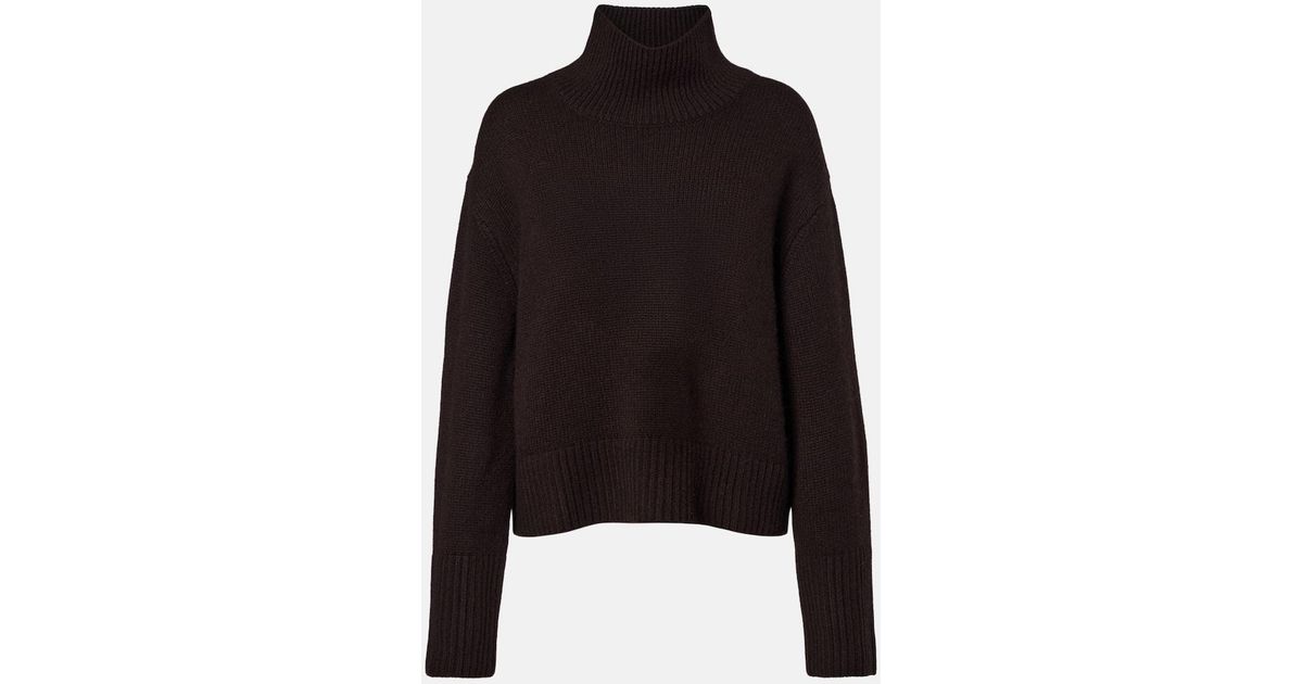 Lisa Yang Fleur Cashmere Turtleneck Sweater in Black | Lyst
