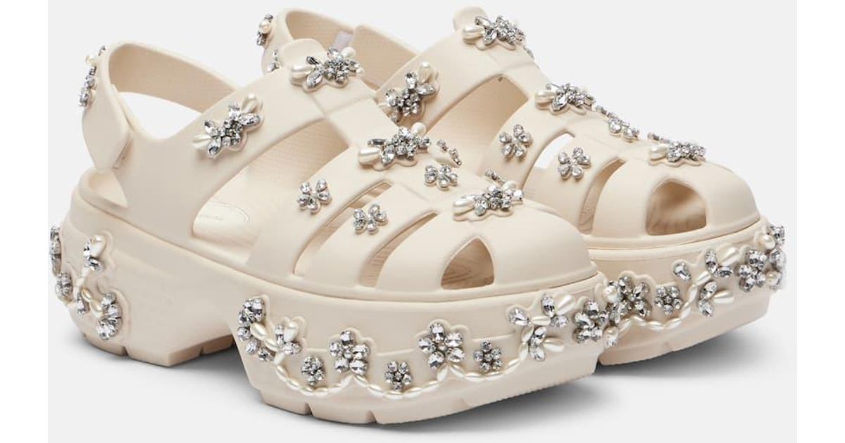Simone Rocha X Crocs Stomp Fisherman Platform Sandals in Natural | Lyst UK