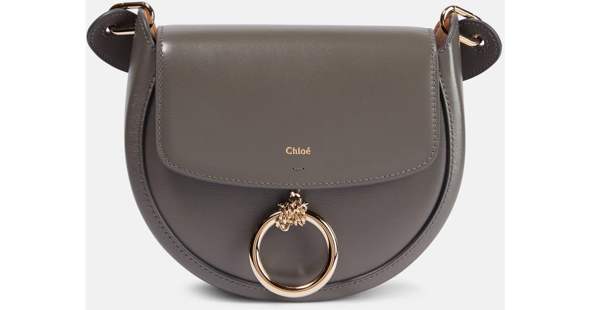 Chloé Arlene Small Leather Crossbody Bag In Gray Lyst