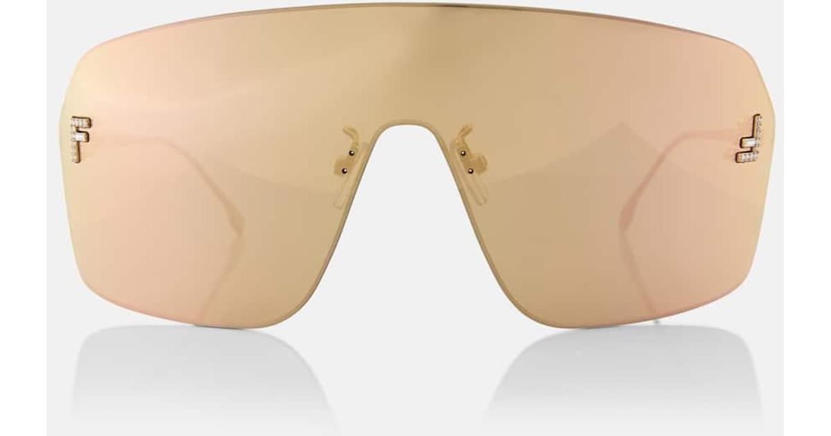 Fendi First Shield Sunglasses in Natural | Lyst
