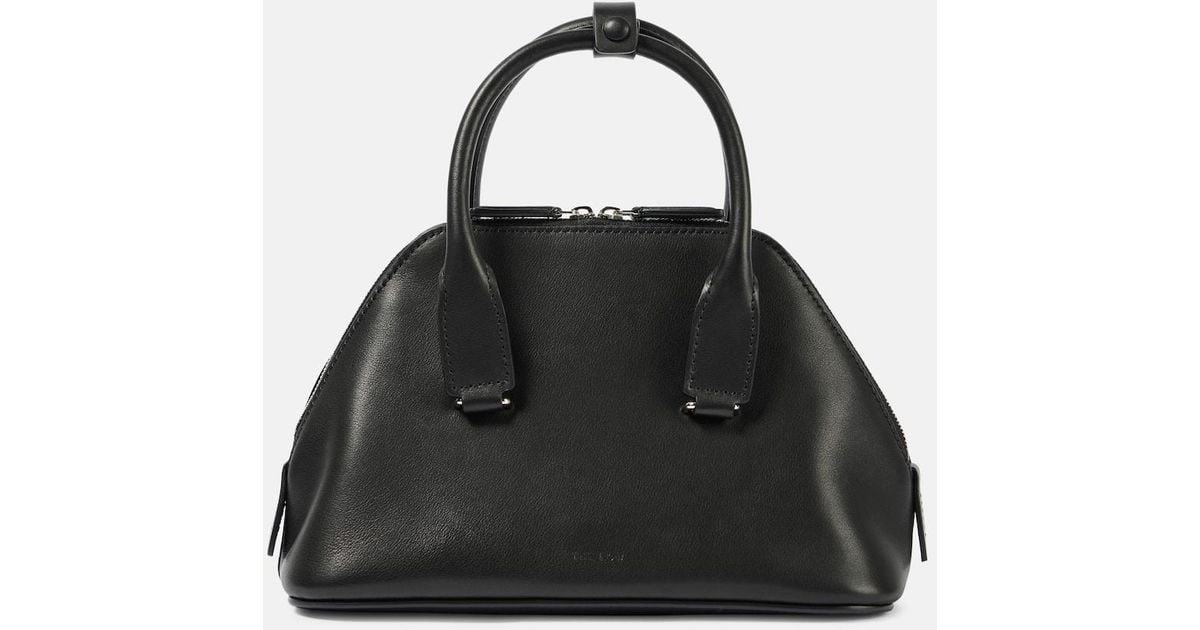 The Row Devon Mini Leather Tote Bag in Black | Lyst UK