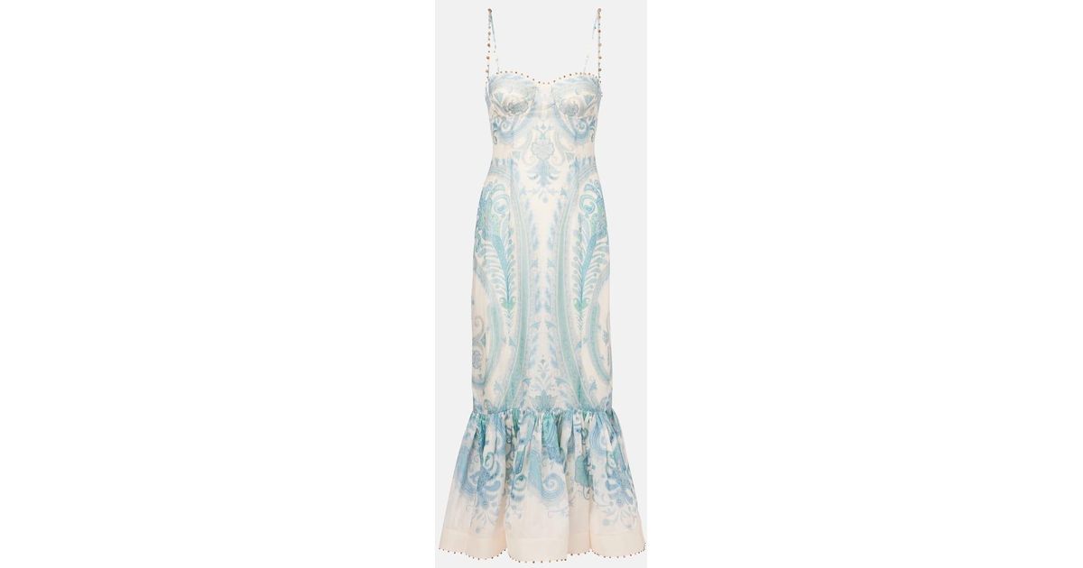 Zimmermann Paisley Illuminate Maxi Dress in Blue | Lyst