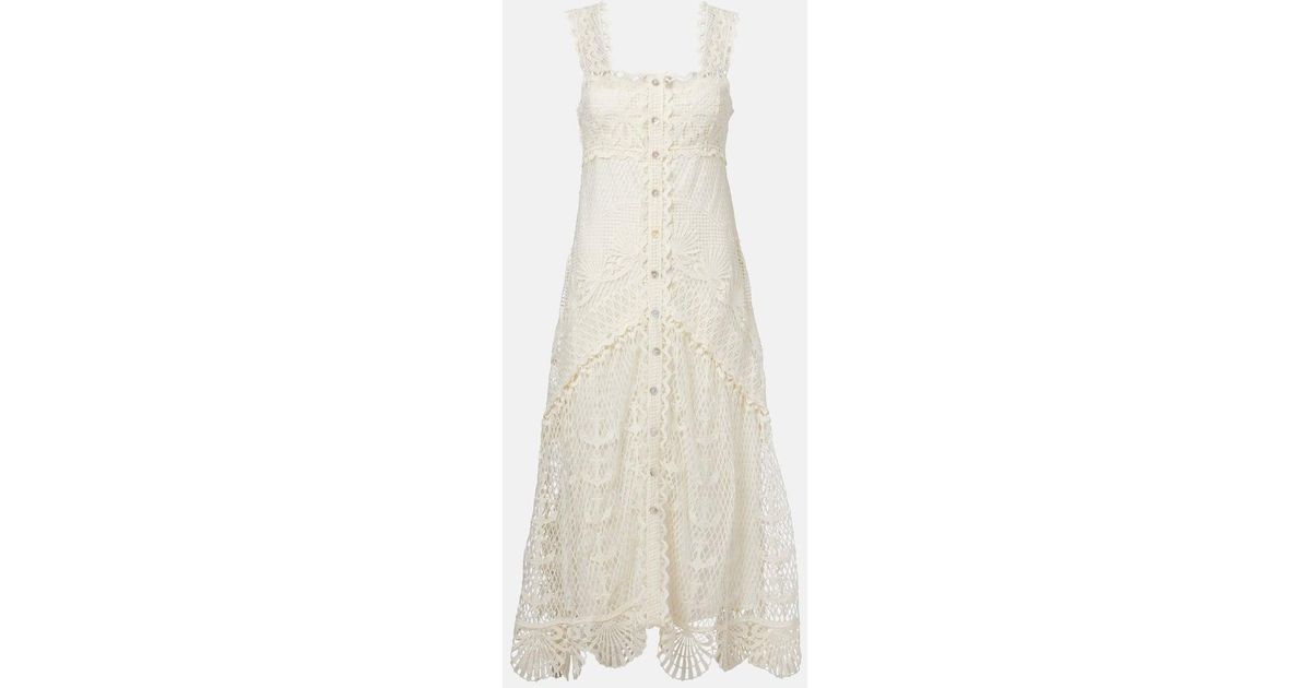 FARM Rio Tiered Guipure Lace Maxi Dress in White | Lyst